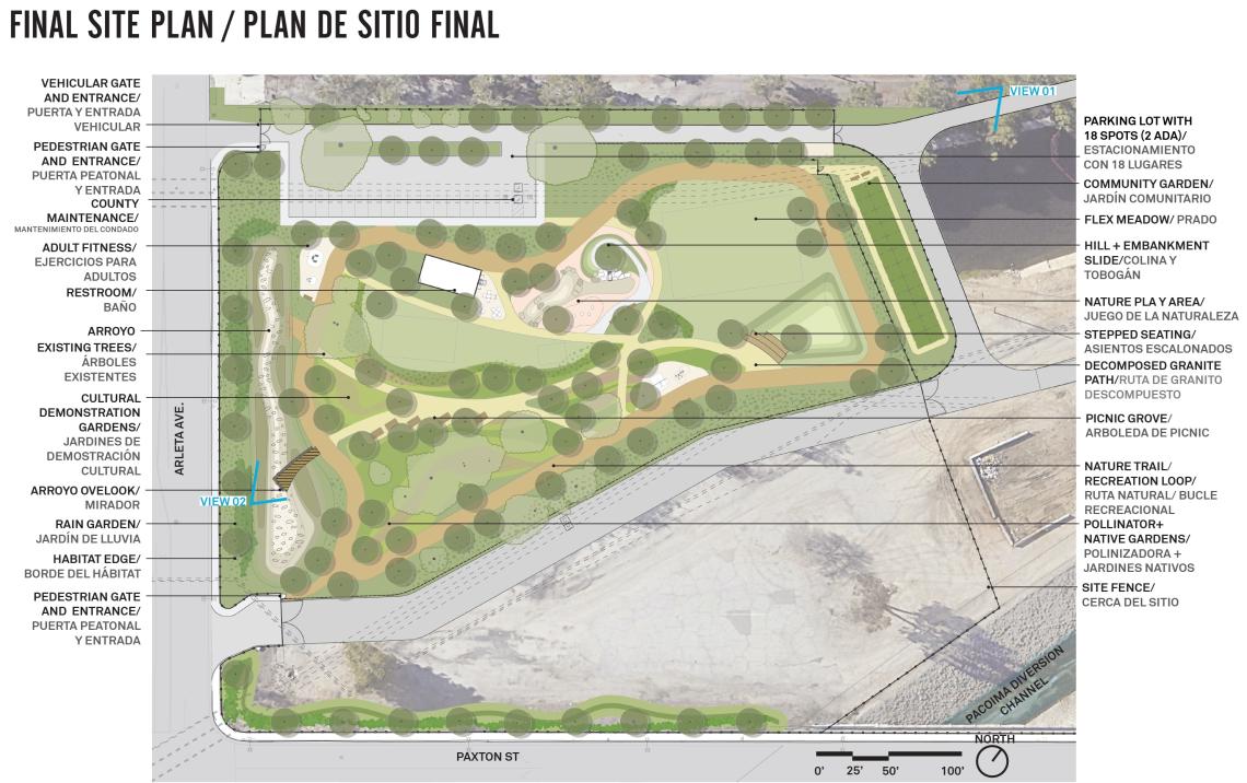 Final design chosen for three-acre park next to the Pacoima Spreading Grounds | Urbanize LA